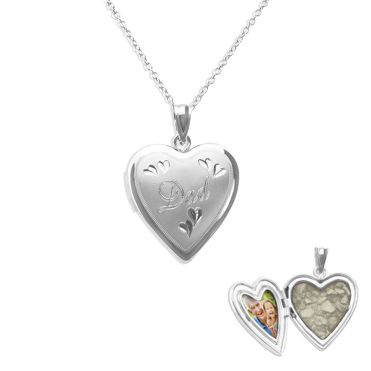 EverWith Dad Heart Shaped Sterling Silver Memorial Ashes Locket – EverWith®